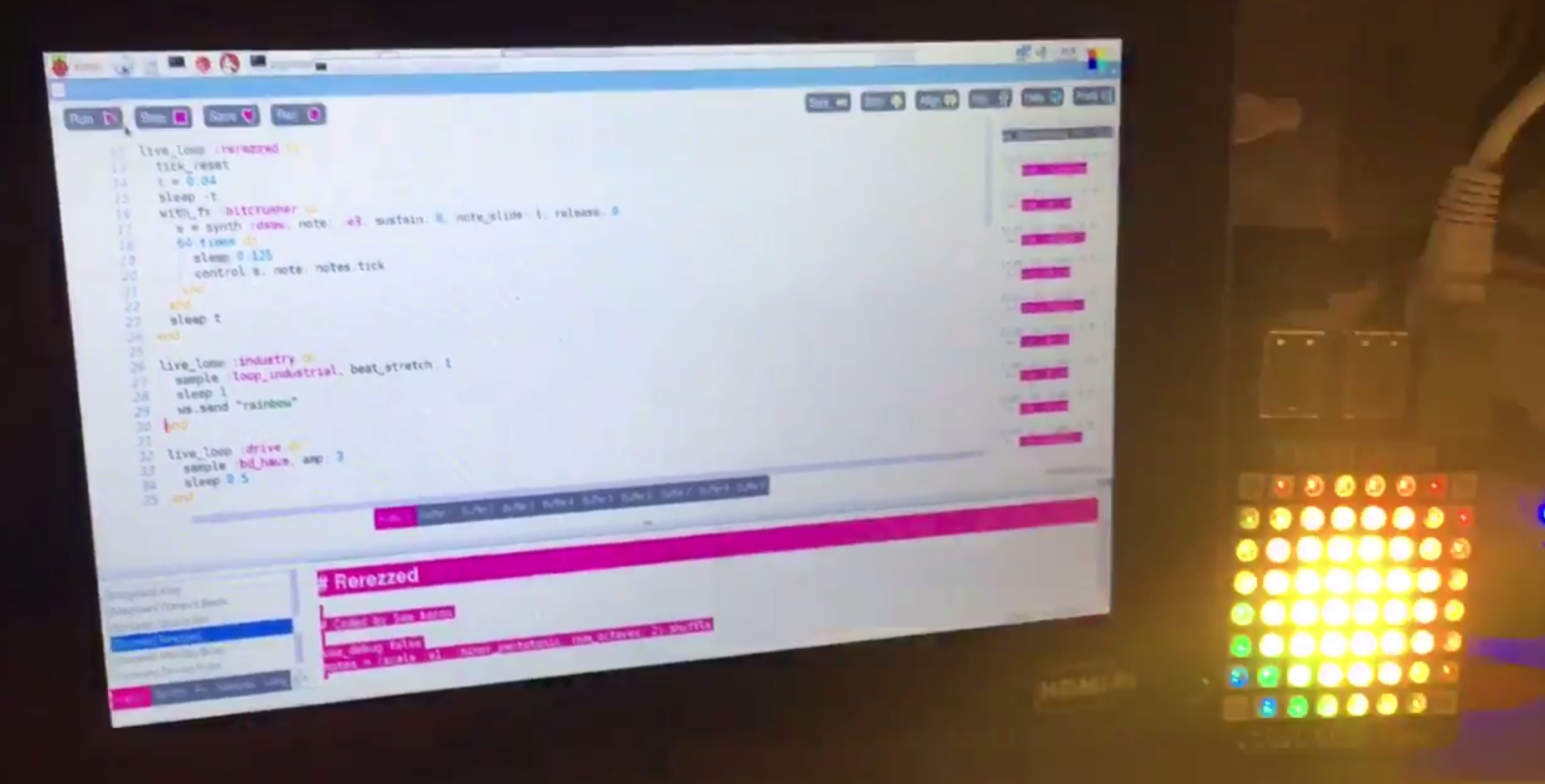 UnicornHAT pulses a beat to SonicPi on the Raspberry Pi - Raspberry Pi Pod and micro:bit base