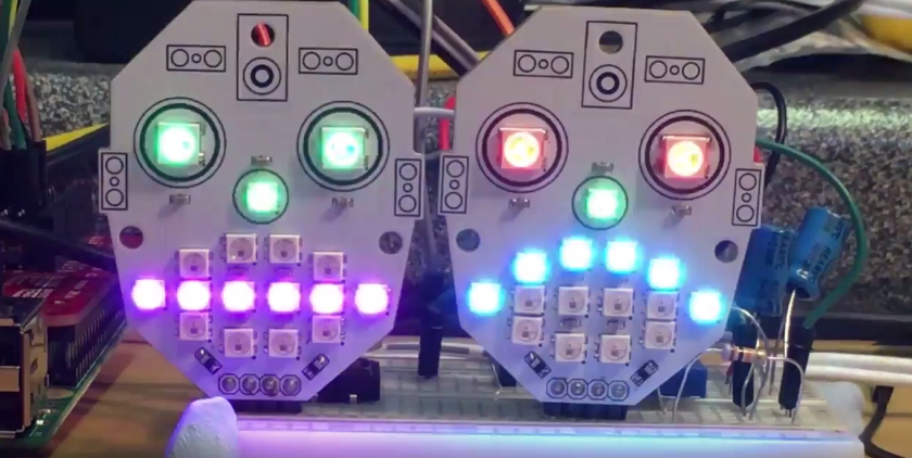 Robot face conversation using Sonic Pi on a Raspberry Pi - Raspberry Pi Pod and micro:bit base