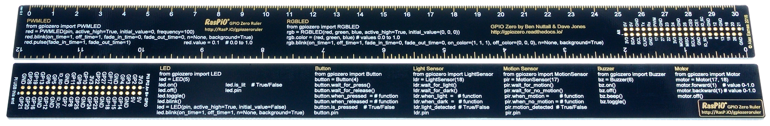 GPIO Zero reference ruler for the Raspberry Pi - new Kickstarter - Raspberry Pi Pod and micro ...