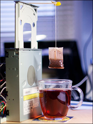 Tea bag dunker uses a Raspberry Pi and an old CD drive - Raspberry Pi ...