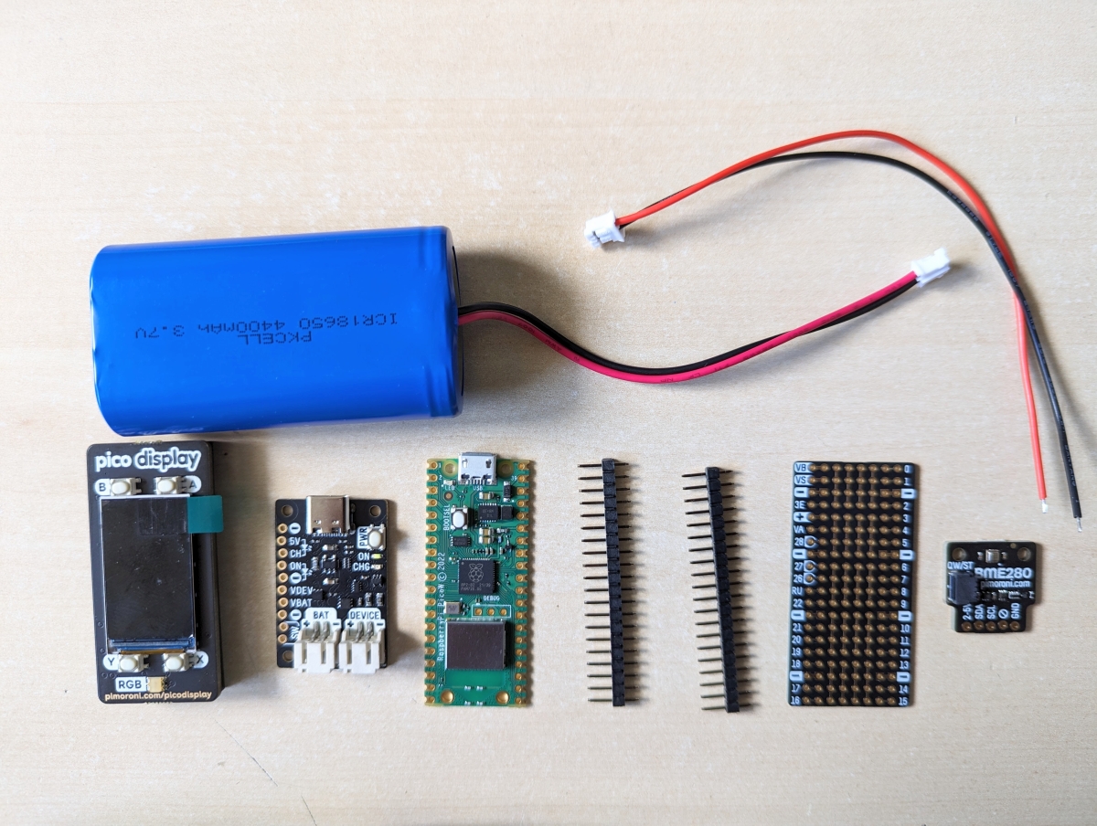 Portable temperature, humidity and pressure sensor using a Raspberry Pi ...